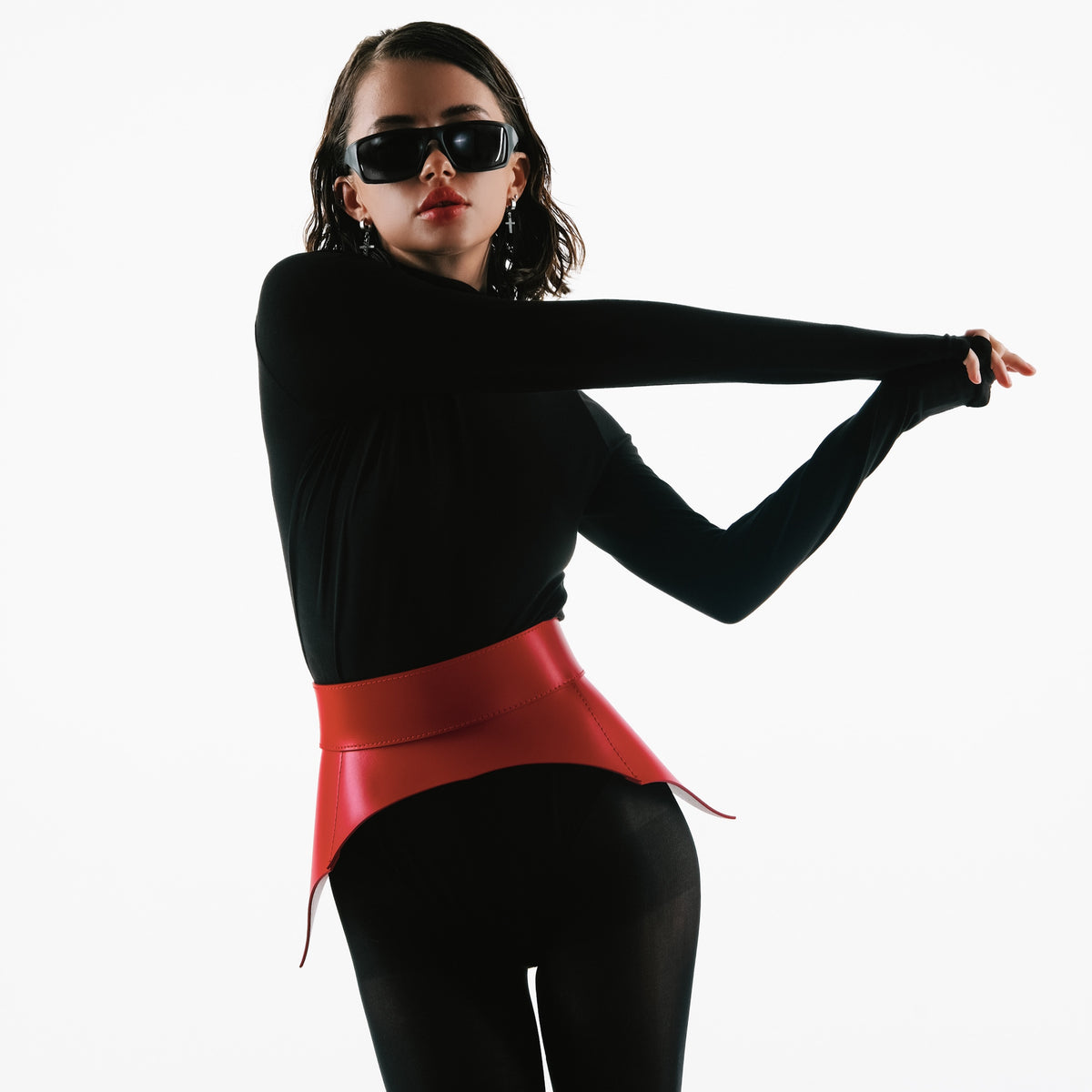 Leather Peplum Belt – Wide Adjustable Waist Belt | BrunetkaHarness