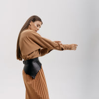 Leather Peplum Belt – Wide Adjustable Waist Belt | BrunetkaHarness